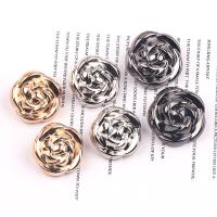 China Rose shape  Brass Metal Fancy Logo Sewing Hook Buttons For Clothes Coat for sale