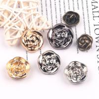 China Rose shape  Brass Metal Fancy Logo Sewing Hook Buttons For Clothes Coat for sale