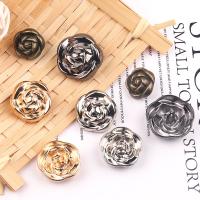 China Rose shape  Brass Metal Fancy Logo Sewing Hook Buttons For Clothes Coat for sale