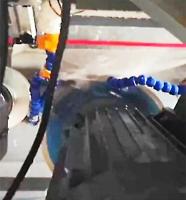 China ZEUS 45 Degree Chamfering Stone Cutting Machine 3200mm Max Length 7.5+3kw Power High Safety PLC Controlled Engine Gearbox Pump for sale