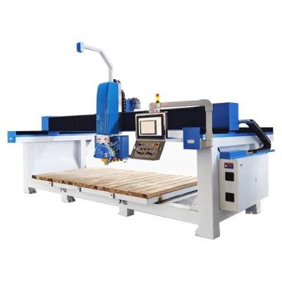 China ZEUS 5 Axis Stone CNC Bridge Cutting Machine Core Components Engine Motor Gear Pump PLC 3200mm Max Cutting Length 15KW Power for sale