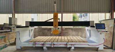 China 4+3 AXIS CNC STONE CUTTING MACHINE 15KW+7.5KW 3200*2000MM SAVE MONEY CHEAP EXCELLENT FREE  AFTER SALES TRAINING CUSTOM LOGO CHAMFER 45 DEGREE SPINDLE CAMERA TWO SUCTIONS SAW BLADE TABLE TILT 85 DEGEEE for sale