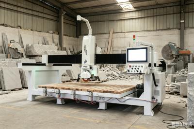 China 4+3 AXIS CNC STONE CUTTING MACHINE 15KW+7.5KW 3200*2000MM SAVE MONEY CHEAP EXCELLENT FREE  AFTER SALES TRAINING CUSTOM LOGO CHAMFER 45 DEGREE SPINDLE CAMERA TWO SUCTIONS SAW BLADE TABLE TILT 85 DEGEEE for sale