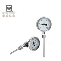 China Stainless Steel Industrial Bimetallic Thermometer , Axial Pipe Boiler Temperature Gauge for sale