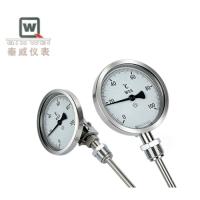 China Stainless Steel Industrial Bimetallic Thermometer , Axial Pipe Boiler Temperature Gauge for sale