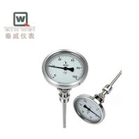 China Stainless Steel Industrial Bimetallic Thermometer , Axial Pipe Boiler Temperature Gauge for sale