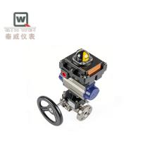 China Stainless Steel Pneumatic Ball Valve 220V 24V Three Way Explosion Proof for sale