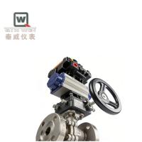 China Stainless Steel Pneumatic Ball Valve 220V 24V Three Way Explosion Proof for sale