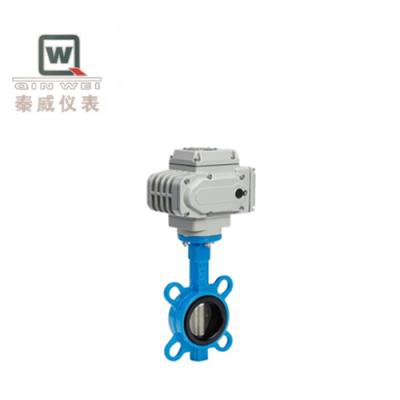 China Stainless Steel Electric Butterfly Valve Wafer Type 220V Adjustable Soft Seal for sale