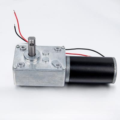 China Futeng Factory Customize 58*40.1mm Right Angle Gearbox DC Motor 24v High Torque 6v 12v DC Fan Motor Worm Gear Motor for sale