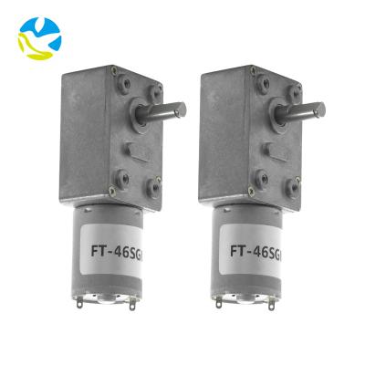 China FT-46SGM370 High Torque Slow Rpm Electric Motor 12v 24v Dc Worm Gear Motor for sale
