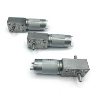 China Custom FT-46SGM395 12V 24V Electric Motor Right Angle Double Shaft DC Worm Gear Reduction Motor for sale