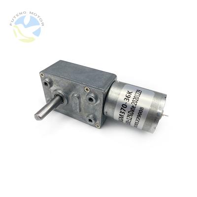 China Customized 370 Motor DC 12V Gear Motor 24V Low Speed High Torque Lifting Device 46mm Worm Gear Box Intelligent Cat Litter Motor. for sale