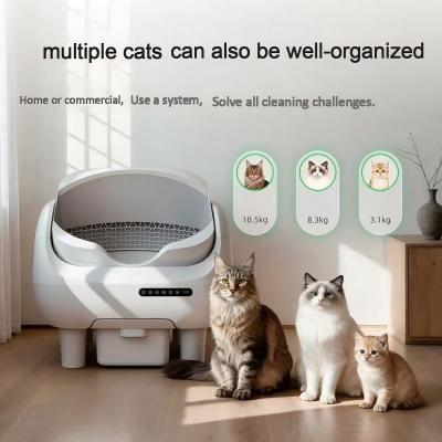 China Best Smart Automatic Plastic Litter Box PETJC Large Capacity Self-Cleaning Eco-Friendly Odor Control Easy Clean Comfortable Cat for sale