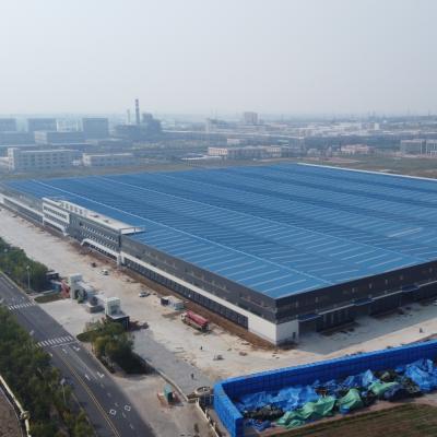 China Prefabricated Steel Warehouse with Insulated Sandwich Panels for sale