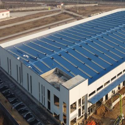 China Large Span Prefab Steel Structure Workshop with Galvanized Anti-Rust Coating for sale