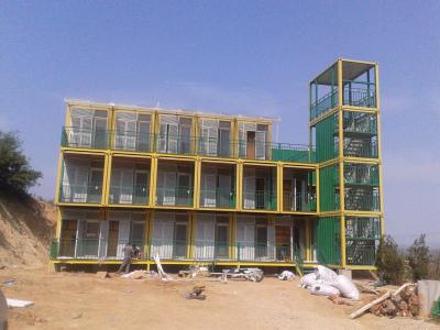 China Galvanized Prefab Container House with Glass Wool Panels for sale