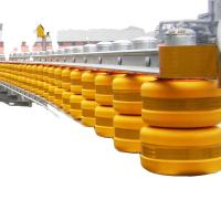 China Yellow Straight Barrier Anti-Collision Roller Barrier for Highway Guardrail Safety for sale