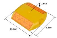 China Road Cone Sign Plastic Traffic Safety Reflector Road Stud 100X100X20mm for Benefit for sale