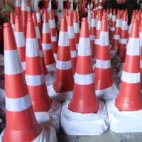 China High Visibility Orange PVC Road Traffic Cone For Road Safety Precautions for sale