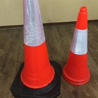 China PE Plastic Road Cone Orange High Visible Highway Traffic Cones for sale
