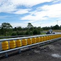 China CE Standard Rotary Guardrail EVA Anti Climb Roller Barrier for Roadway Safety Yellow for sale