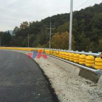 China CE Standard Rotary Guardrail EVA Anti Climb Roller Barrier for Roadway Safety Yellow for sale