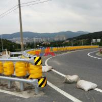 China Galvanized Powder Coated Road Safety Barrier with Stainless Steel Frame and Rollers for sale