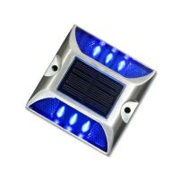 China Aluminum Solar Square Road Stud with Flashing Light in White Yellow Red Blue and Green for sale