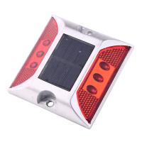 China Aluminum Solar Square Road Stud with Flashing Light in White Yellow Red Blue and Green for sale