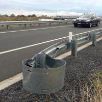 China Road Safety W-beam Galvanized Powder Coated Highway Guardrail Round End ASTM Standard for sale