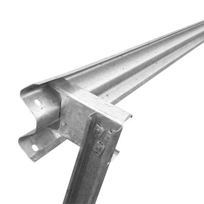 China Corrugated W Beam Steel Highway Guardrail with Trapezoid Spacer Block and Customized Color for sale