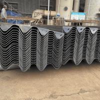 China Corrugated W Beam Steel Highway Guardrail with Trapezoid Spacer Block and Customized Color for sale