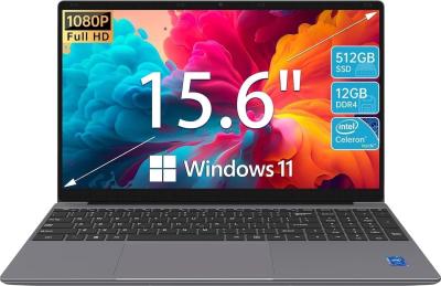 China HD Display 15.6 Inch Laptop Computer Intel UHD Graphics 180°Open Angle Windows 11 for sale
