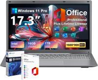 China 17.3 Inch Windows Laptop Computer Intel 4-Core N100 HD Display Windows 11 Pro Laptop for sale