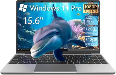 China 12GB RAM 512GB SSD Windows Laptop Computer Celeron N100 Quad Core FHD IPS Windows 11 Gaming Laptop for sale