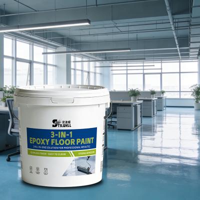 China Professional 3-in-1 Epoxy Floor Coating High Adhesion Additives for Cement Concrete Floors Brush Application Indoor/Outdoor Use for sale