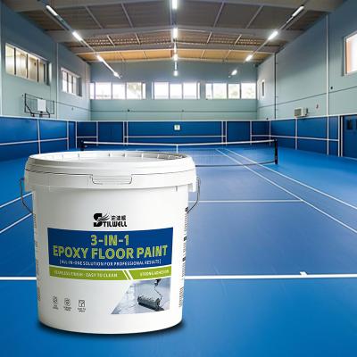 China Epoxy Liquid Floor Coating for Indoor/Outdoor Concrete Surfaces with 3-in-1 Primer Sealer & Topcoat for sale
