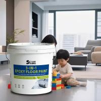 China 3 in 1 Waterborne Epoxy Floor Coating Liquid Low-VOC Low Odor Eco-Friendly Building Paint for Kindergarten School for sale