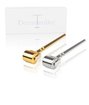 China Newest Home Metal Gold Silver Derma Roller With 192 Titanium Needle for Beard Growth for sale