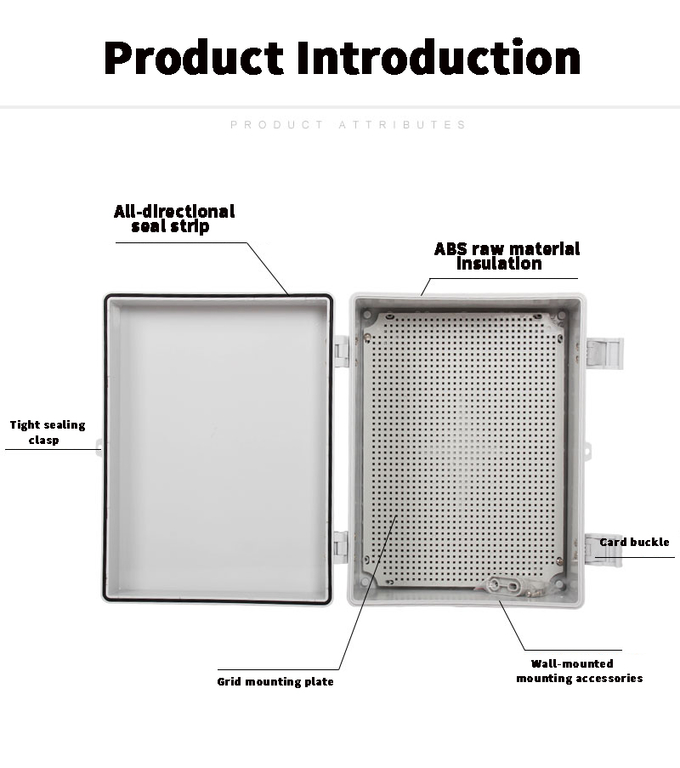 Outdoor Solar PV Mounting System Plastic Waterproof ABS Meter Electrical Buckle Control Cable Distribution Box 1