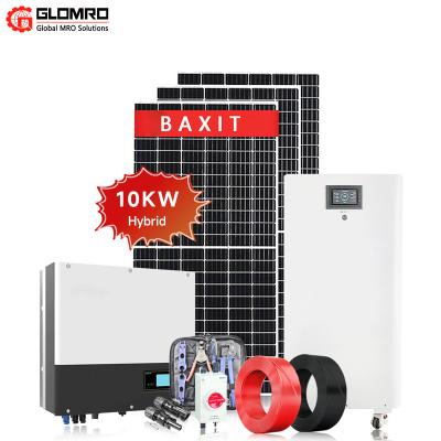 China BAXIT 10KW Off Grid Solar System Kit with 220V AC Output Monocrystalline Panels for Home Use for sale