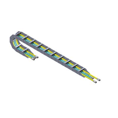 China Industrial Bridge Type Steel Wire Cable Drag Chain 32mm Inner Height with 63-300mm Bending Radius for sale