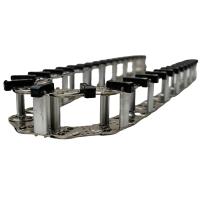 China Industrial Bridge Type Steel Wire Carrier Cable Drag Chain with 32mm Height and 63-300mm Bending Radius for sale