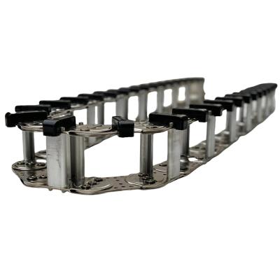 China Industrial Bridge Type Steel Wire Carrier Cable Drag Chain with 32mm Height and 63-300mm Bending Radius for sale
