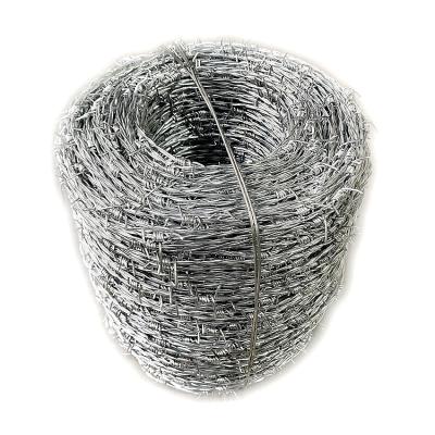 China Concertina Galvanized 12.5 12 Gauge Barbed Wire silver for sale