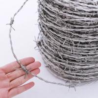 China Concertina Galvanized 12.5 12 Gauge Barbed Wire silver for sale