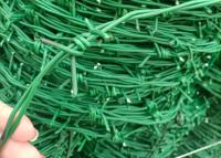 China 14x14 Green Pvc Razor Barbed Wire Secure Barbed For Fencing for sale
