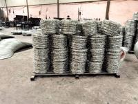 China Low Carbon Steel  12 Gauge Barbed Wire Security Fence / Coiled Barbed Wire for sale