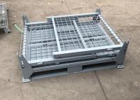 China 100~2000kg Warehouse Wire Container Rolling Storage Cage stackable for sale
